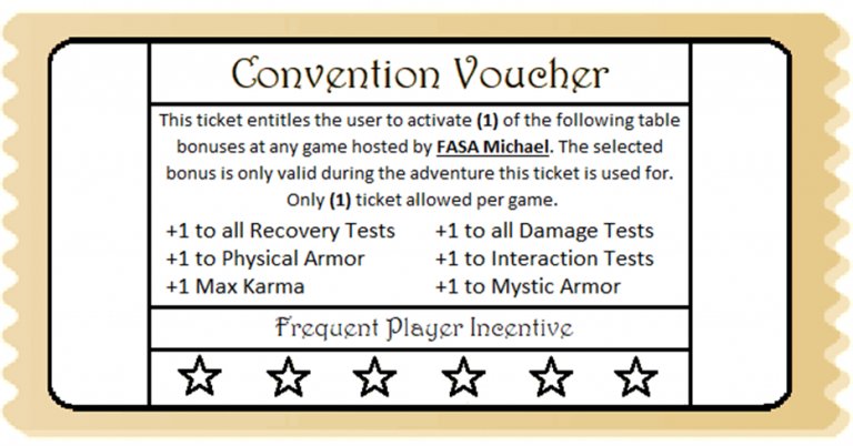 Frequent Player Coupon (6 Aug 2021) – FASA Games, Inc.